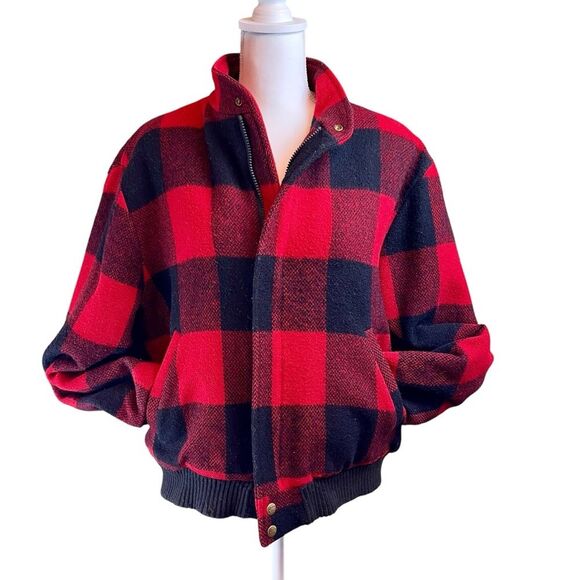 Woolrich | Jackets & Coats | Vintage Woolrich Red And Black Bomber ...